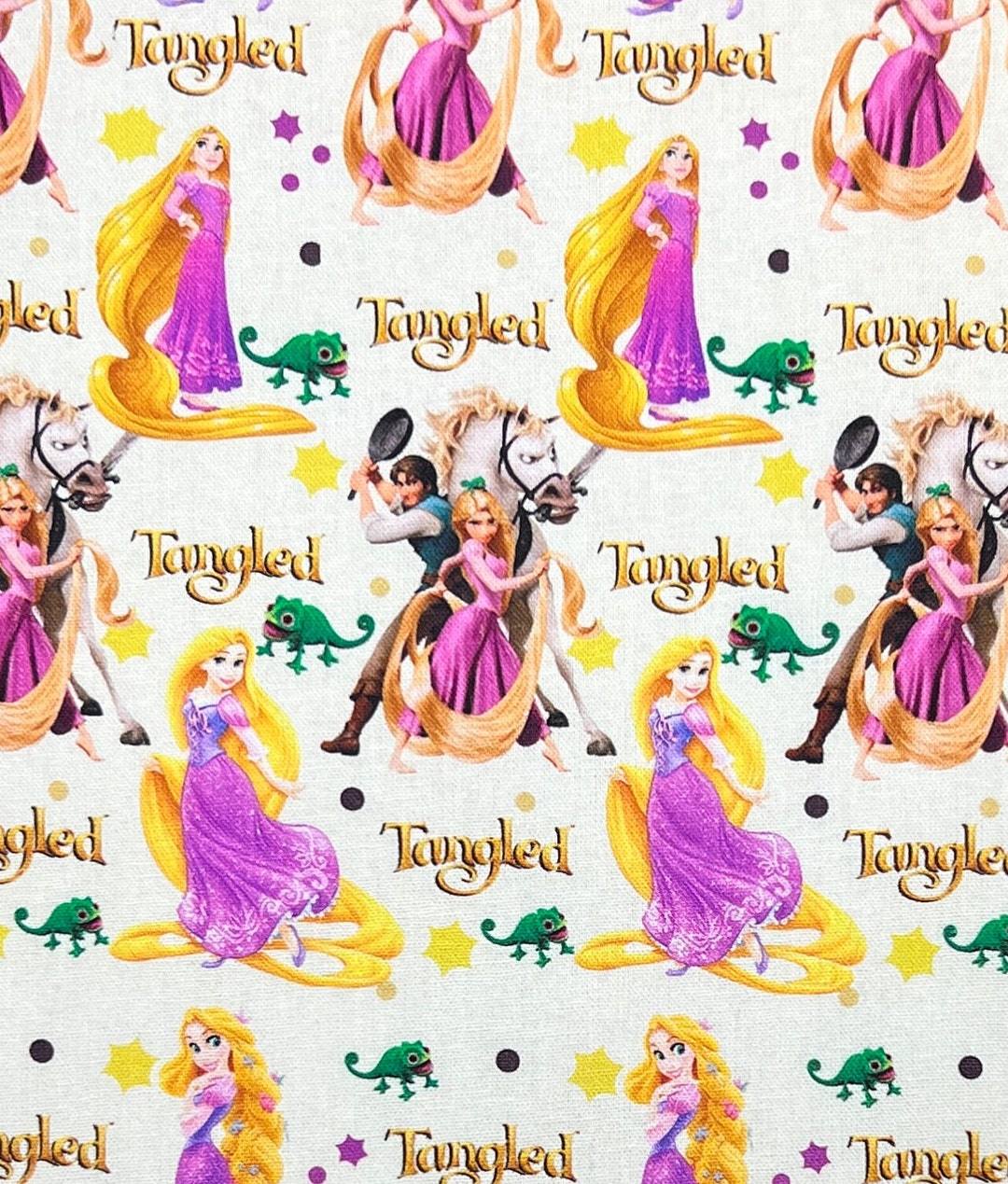 18 X 10 Remnant Good Versus Evil Tangled Rapunzel Print 100% Cotton ...