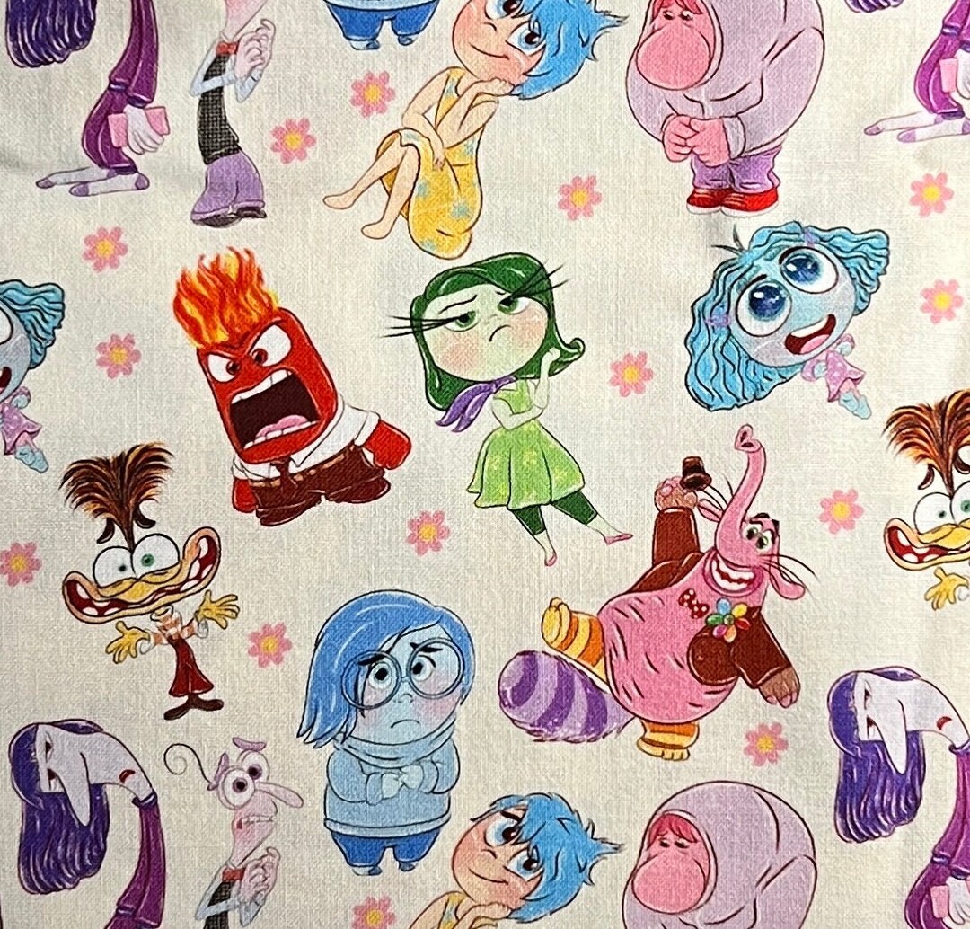 Disney Inside Out 2 Print 100% Cotton Fabric - Etsy