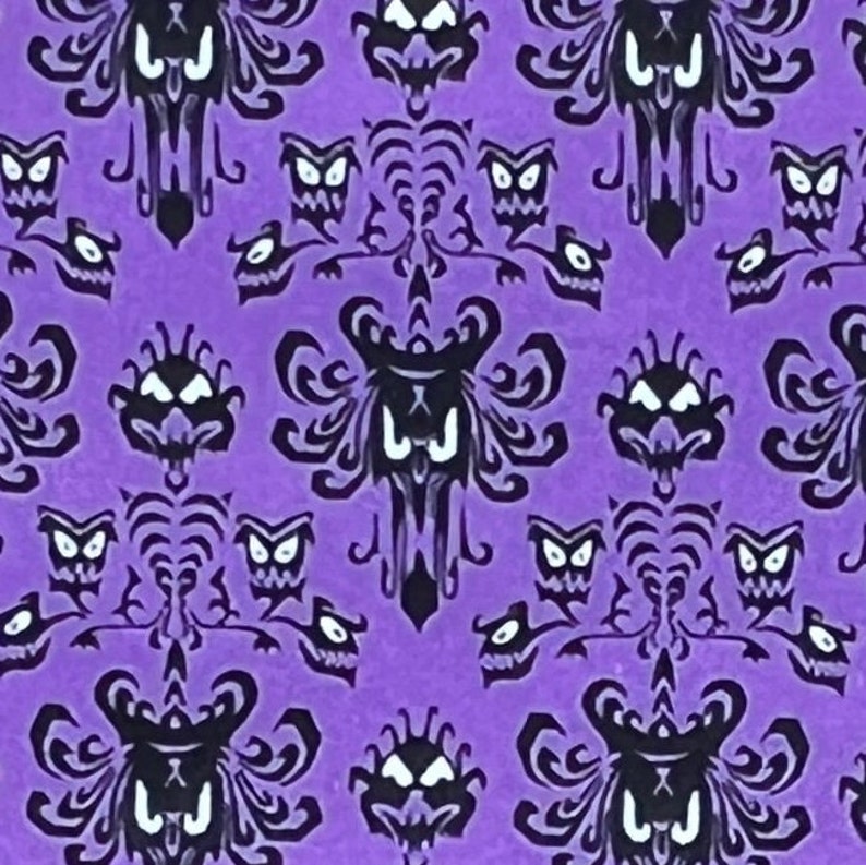 Haunted Mansion Purple Wallpaper Print 100% Cotton Fabric - Etsy