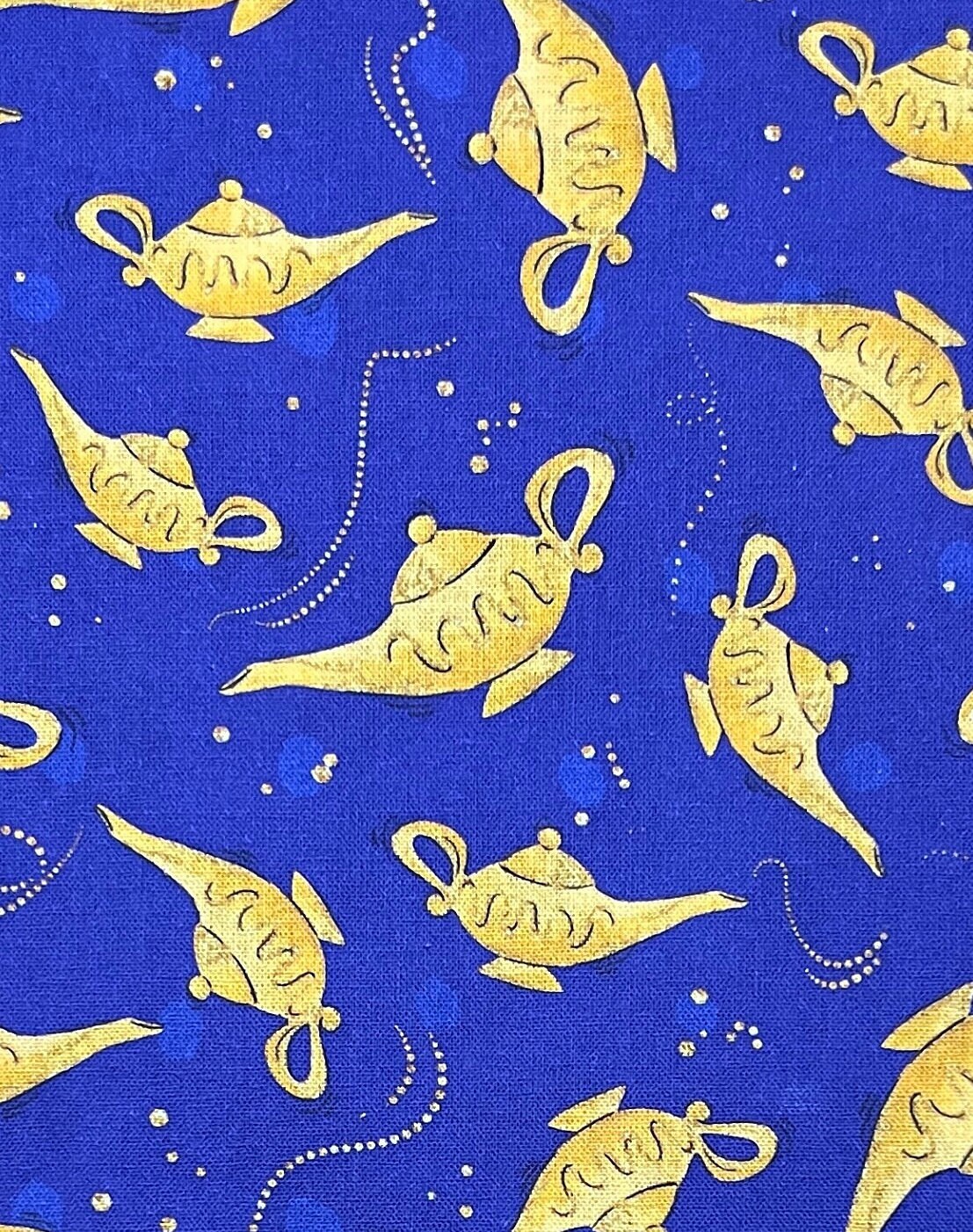Aladdin Genie Magic Lamp Print | 100% Cotton Fabric | Fat Quarter ...