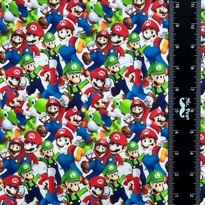 Super Mario Brothers Print 100% Cotton Fabric | Fat Quarter | Tumbler ...