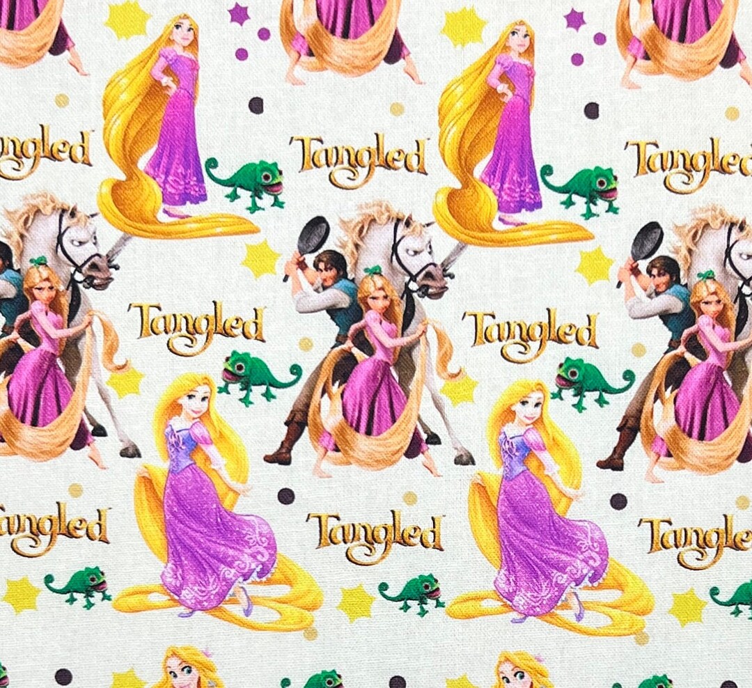 Tangled Rapunzel Print 100% Cotton Fabric | Fat Quarter | Tumbler - Etsy