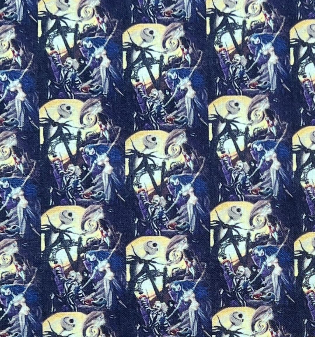 Nightmare Jack Skellington, Corpse Bride, Beetlejuice Print 100% Cotton ...