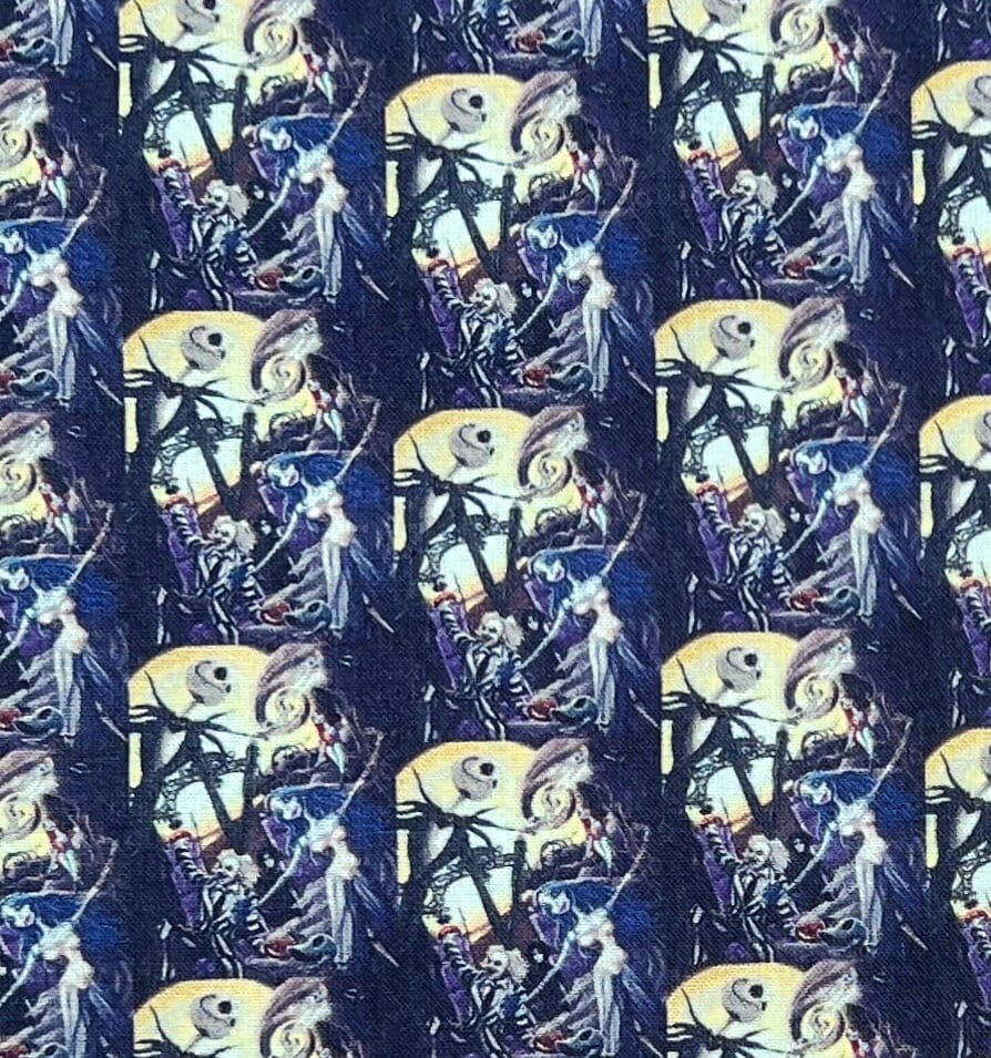 Nightmare Jack Skellington, Corpse Bride, Beetlejuice Print 100% Cotton ...