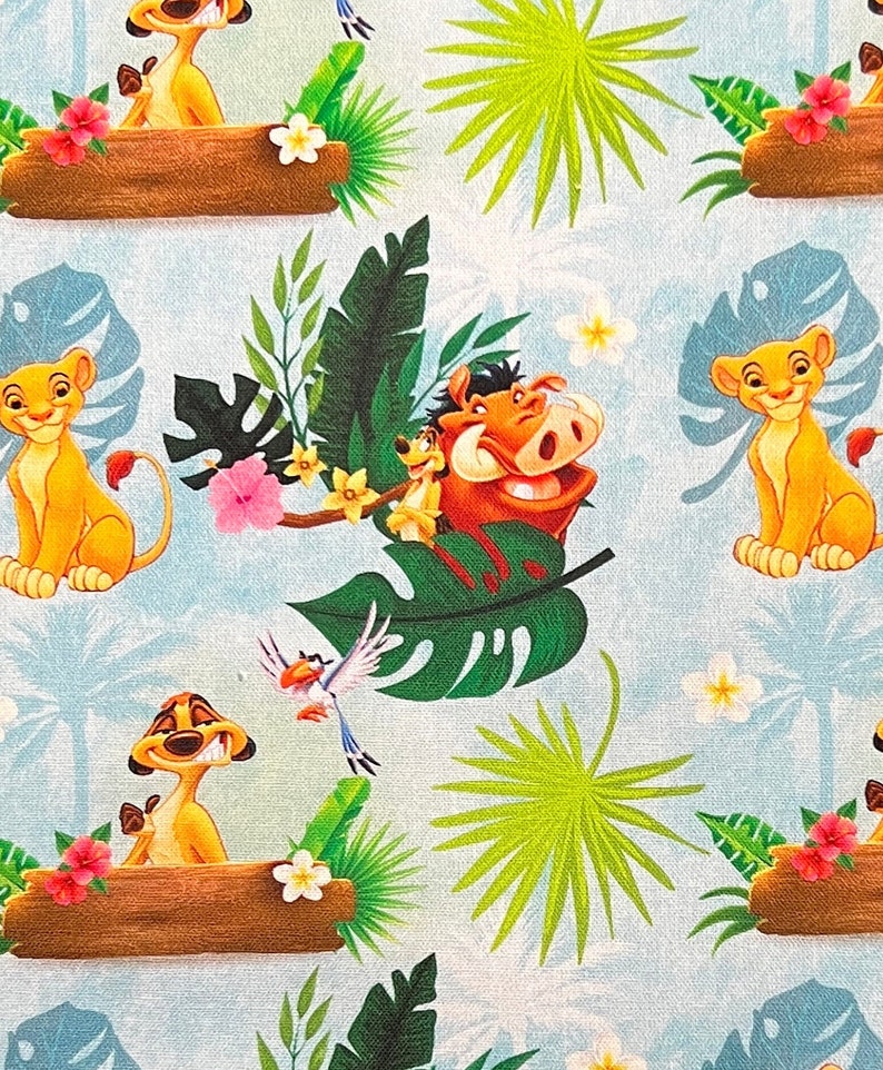 Lion King Timon, Pumbaa, Simba Print 100% Cotton Fabric - Etsy