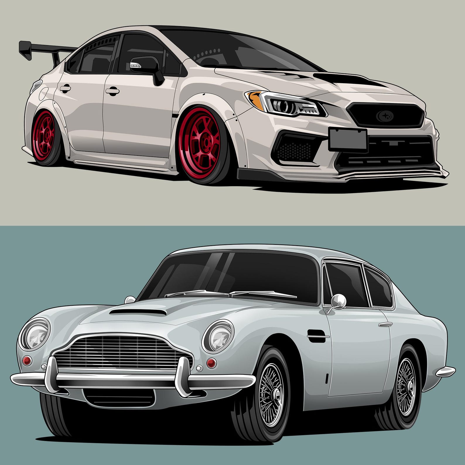 Custom Cars Illustration, Car Digital Drawing, Car Portraits ...