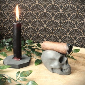 Edgy Skull Cigar Rest, Gothic Cigar Holder, Cigar Aficionados, Man Cave ...