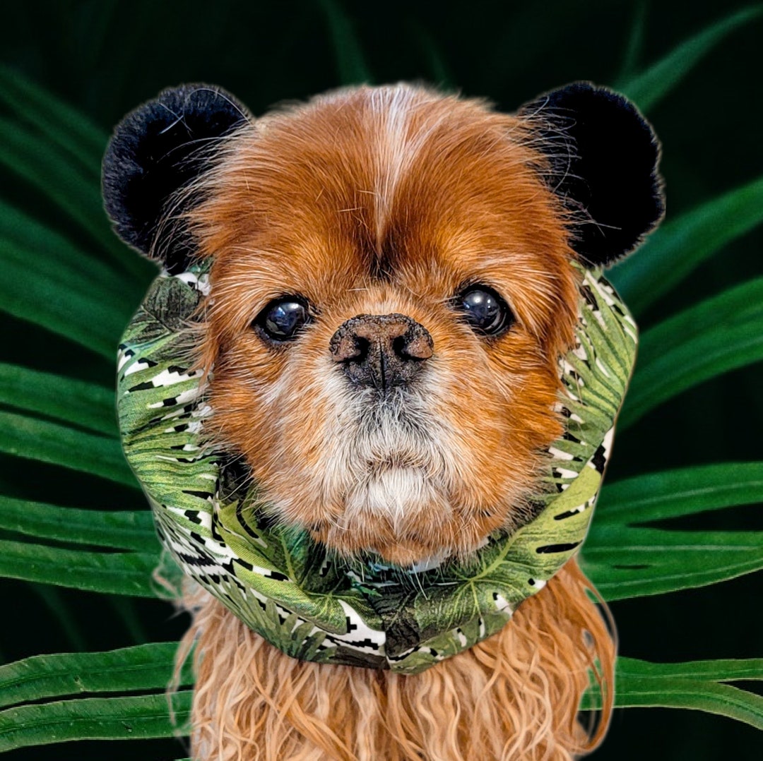 Tropical Jungle / Removable Pom Poms / Adjustable Spaniel Snood / Long ...