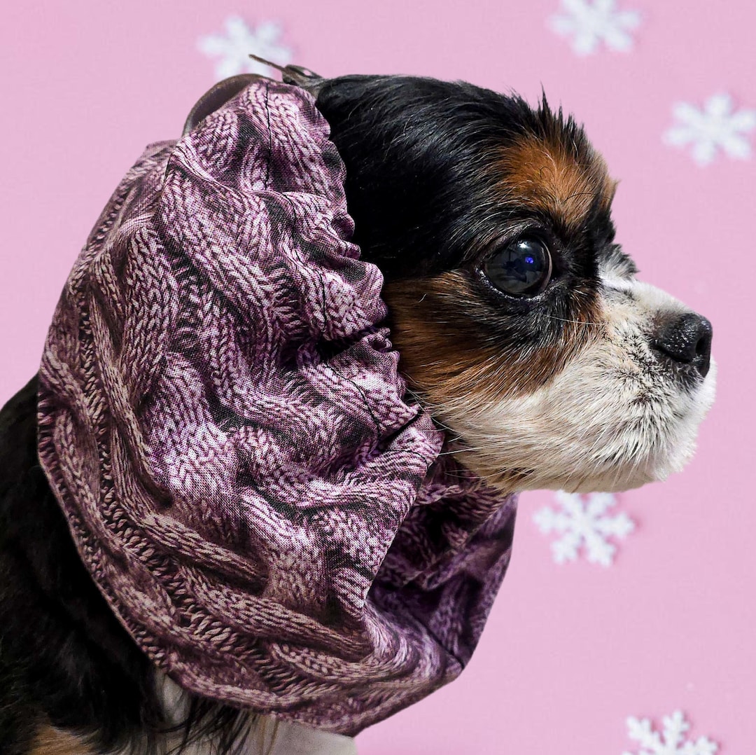 Printed Mauve Knit / Adjustable Spaniel Snood / Long Eared Dogs ...