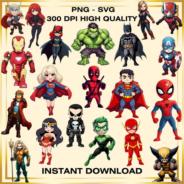 Superhero Clip Art - Etsy