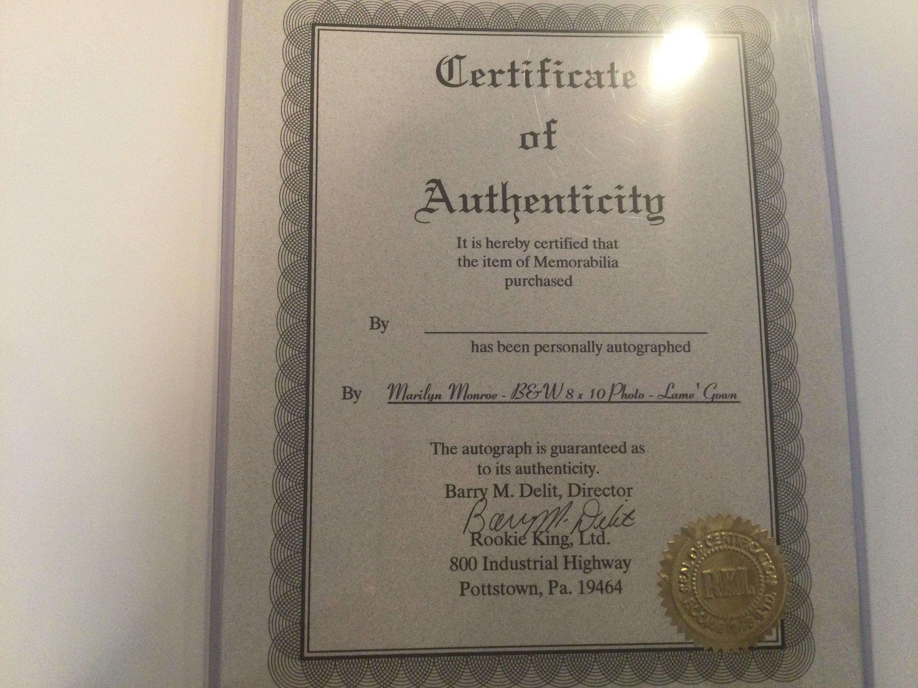 Rare Autographed Photo of Marilyn Monroeiconic Pose of a Natural ...