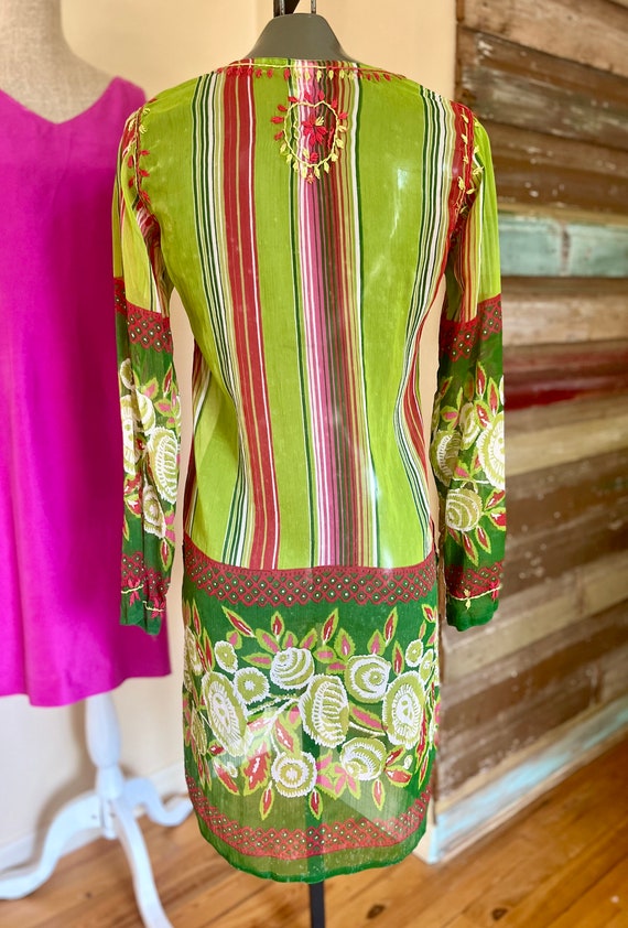 Colorful Embroidered Tunic Dress - India - Gem