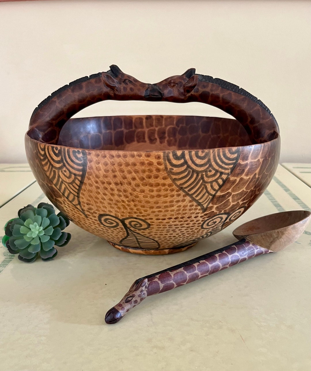 Vintage Giraffe Bowl Large - Africa - Etsy