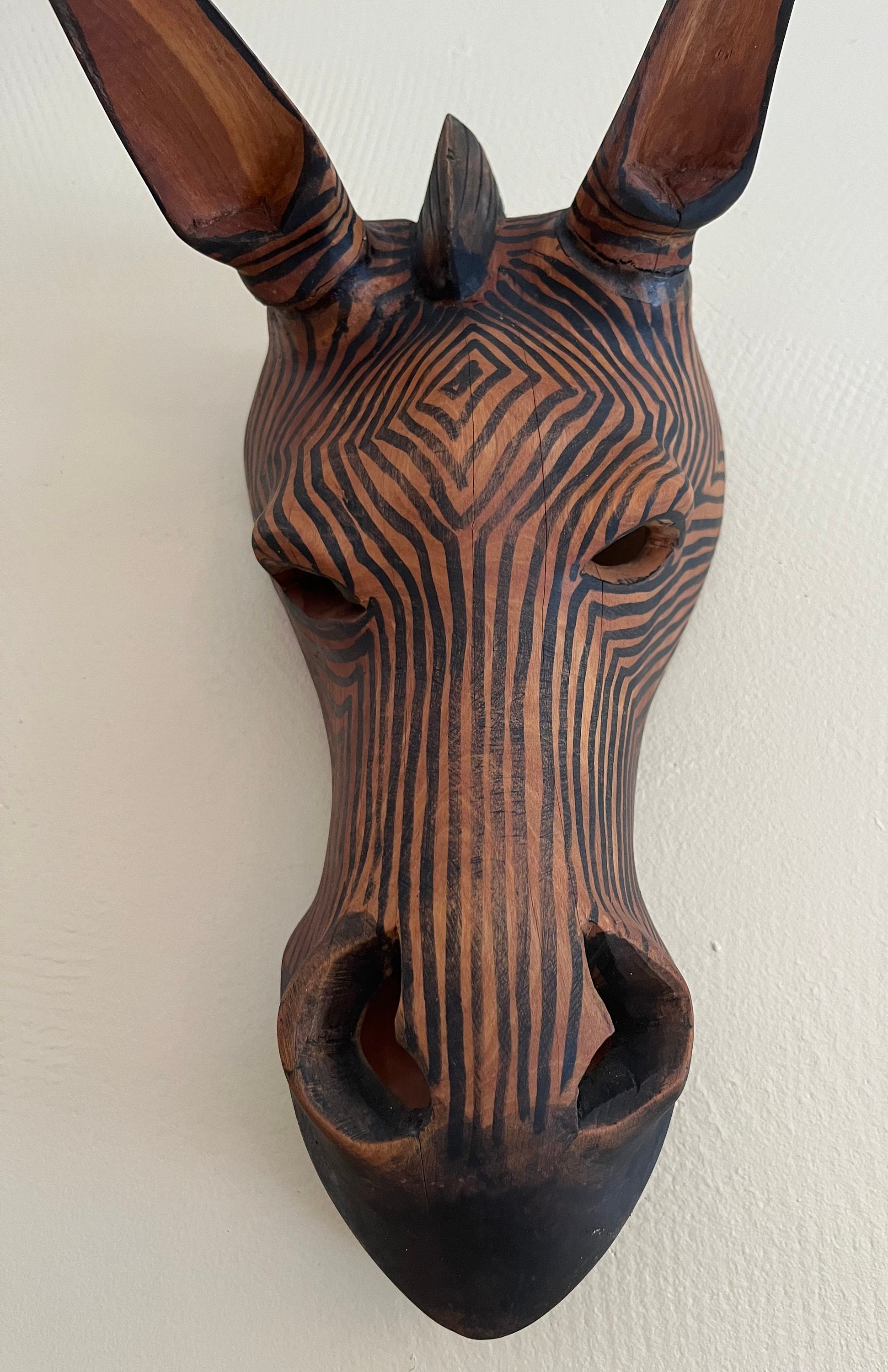 Zebra Wood Masks Carvings Mother & Baby - Kenya Africa - Etsy