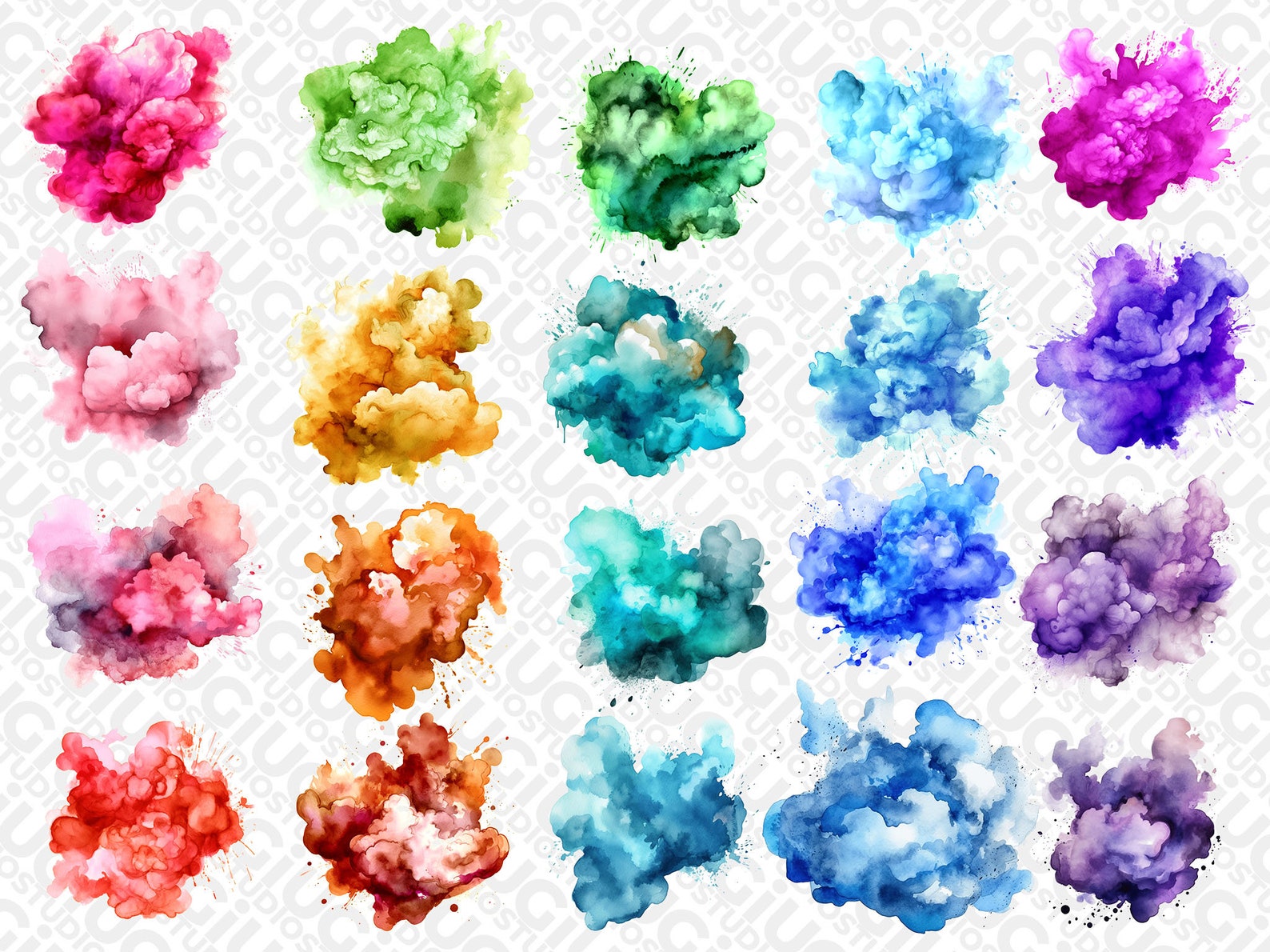 Watercolor Clip Art Commercial Use Instant Download Clip Art Color ...