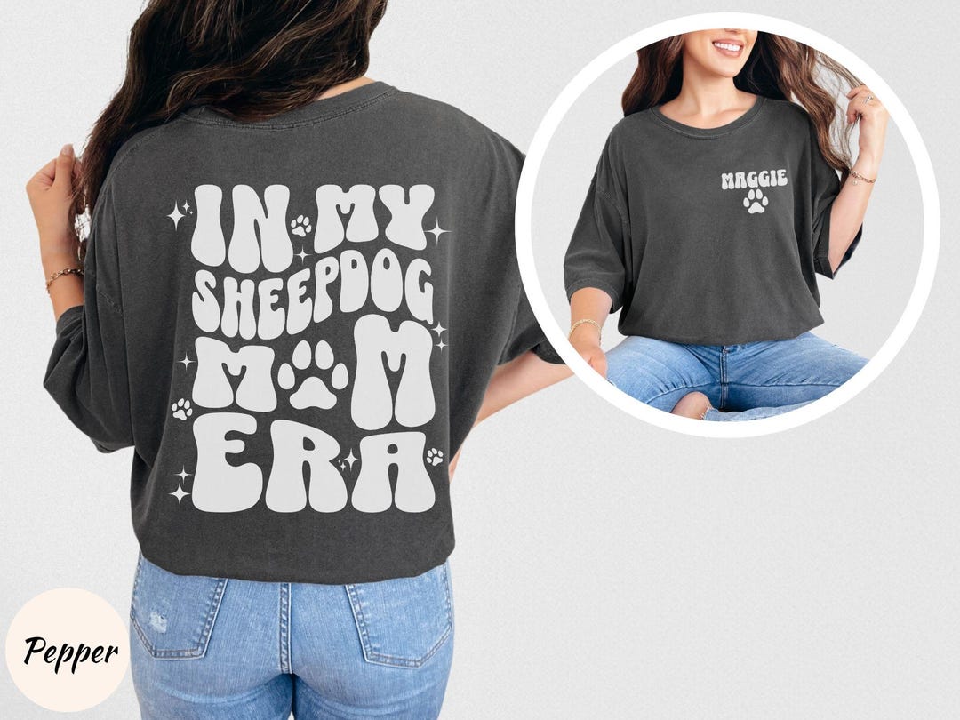 Custom Retro Sheepdog Shirt Personalized Sheepdog Mom Era T-shirt Old ...