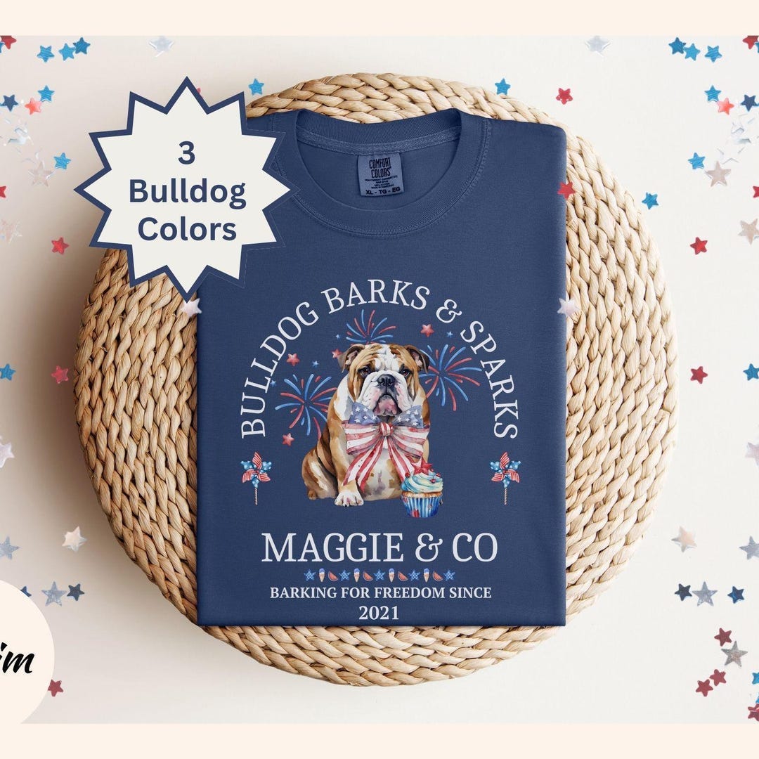 Custom 4th of July English Bulldog Shirt Independence Day Bulldog Mom ...