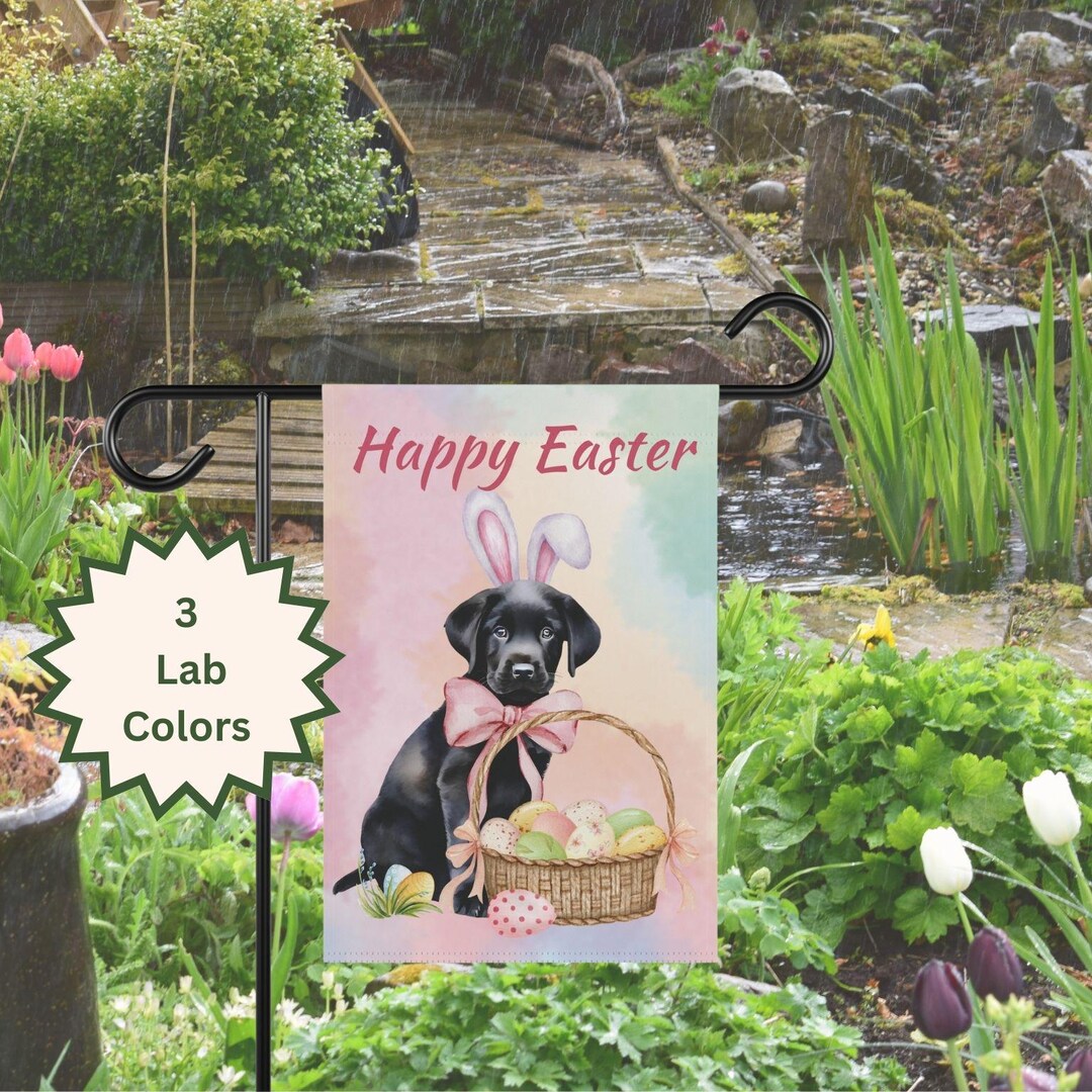 Labrador Retriever Easter Garden Flag Welcome Banner Black Lab Gifts ...