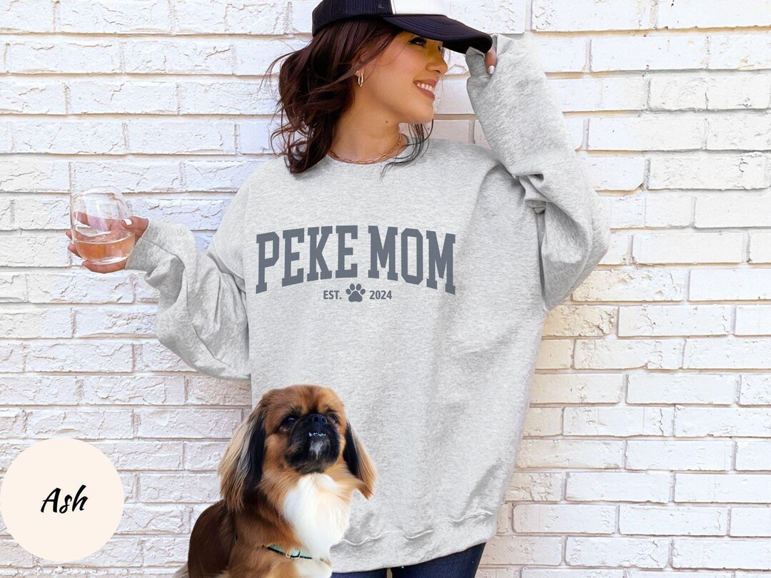 Custom Pekingese Sweatshirt College Style Peke Mom Shirt Personalized ...