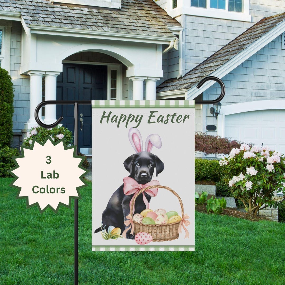 Labrador Retriever Easter Garden Flag Welcome Banner Black Lab Gifts ...