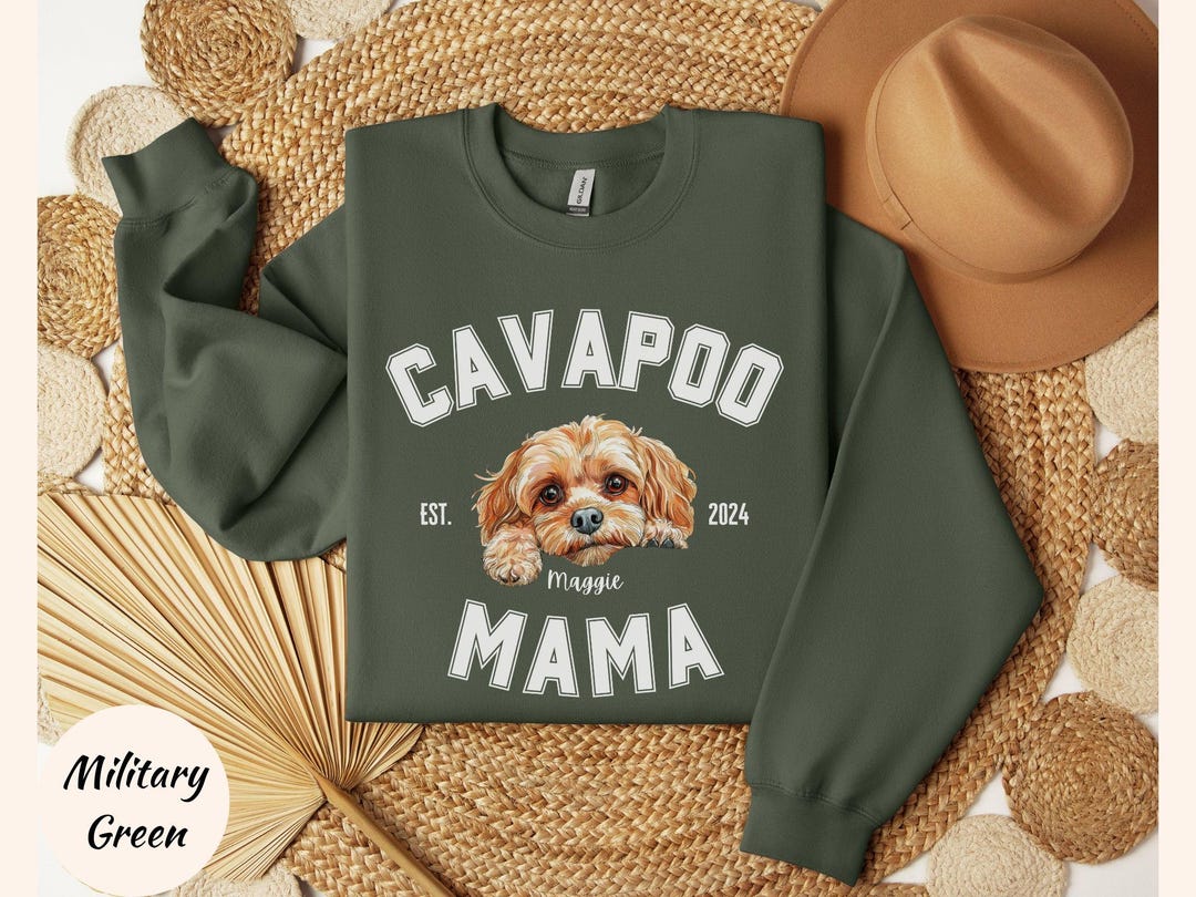 Custom Cavapoo Sweatshirt College Style Cavapoo Mom Shirt Personalized ...
