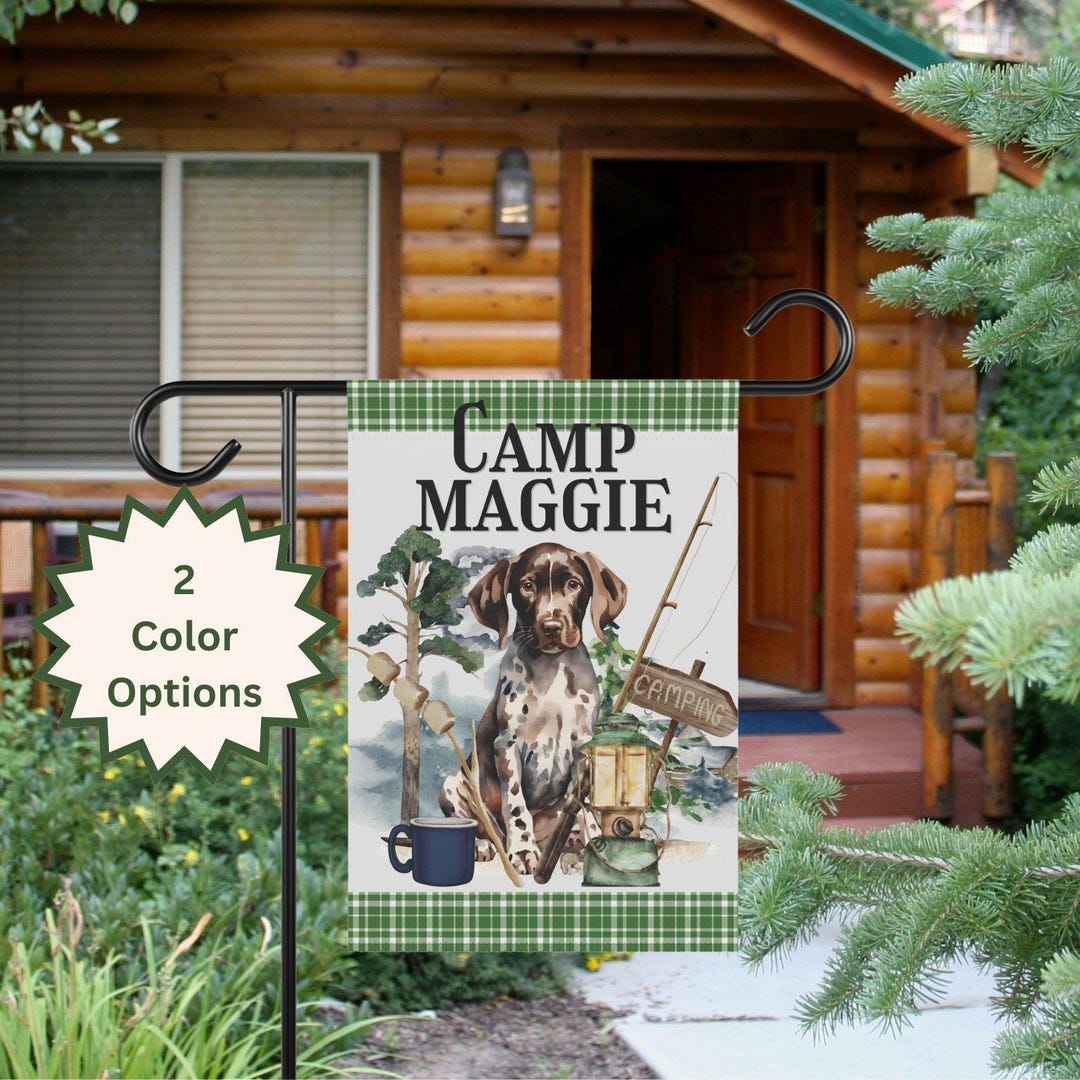 Custom GSP Welcome Flag for Cabin 12x18 German Shorthaired Pointer Camp ...