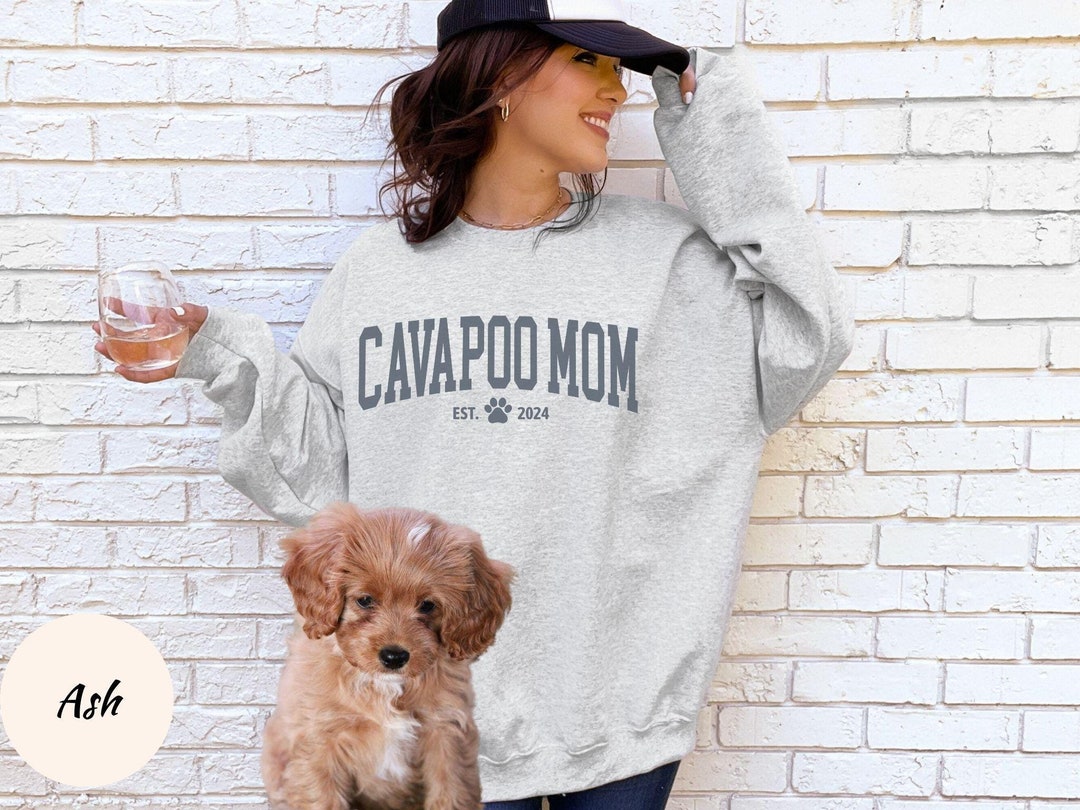Custom Cavapoo Sweatshirt College Style Cavapoo Mom Shirt Personalized ...