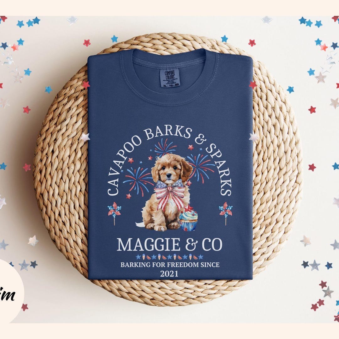 Custom 4th of July Cavapoo Shirt Independence Day Cavapoo Mom Shirt ...