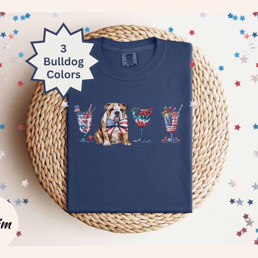 4th of July English Bulldog Shirt Independence Day Bulldog Mom Shirt ...
