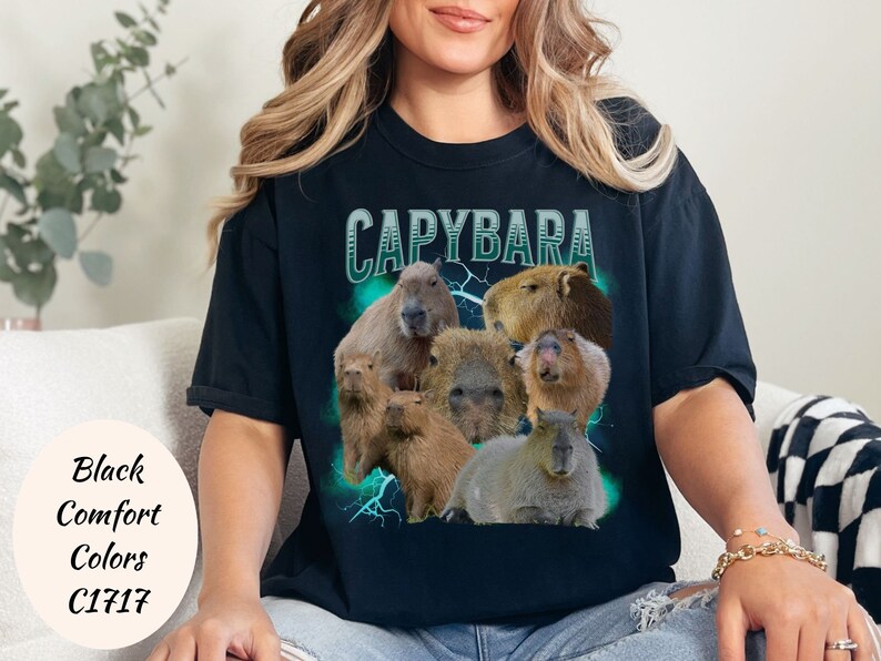 90's Style Capybara Shirt, Comfort Colors® Retro Capybara Gift T Shirt ...