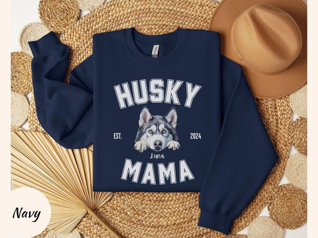 Custom Siberian Husky Sweatshirt College Style Husky Mom Shirt ...