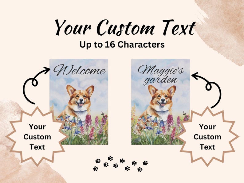 Custom Pembroke Corgi Welcome Flag 12x18 Summer Wildflower Tricolor ...