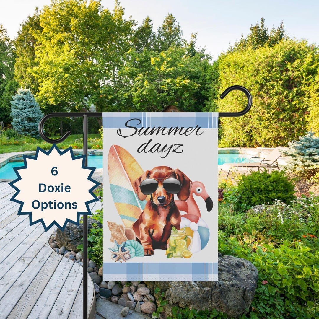 Custom Dachshund Welcome Flag 12x18 Beach Lover Wiener Dog Gifts Weiner ...