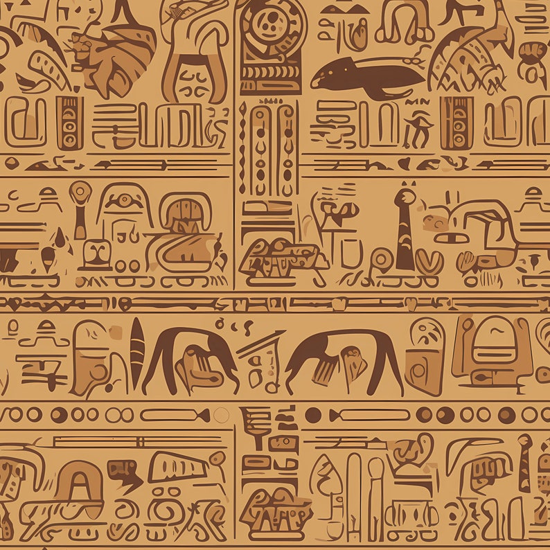 Seamless Simple Hieroglyphs || Seamless Pattern 4-pack || High-res and ...