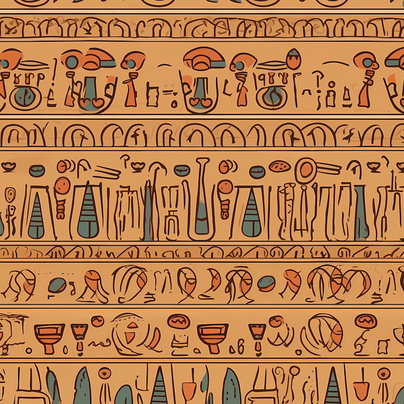 Seamless Simple Hieroglyphs || Seamless Pattern 4-pack || High-res and ...