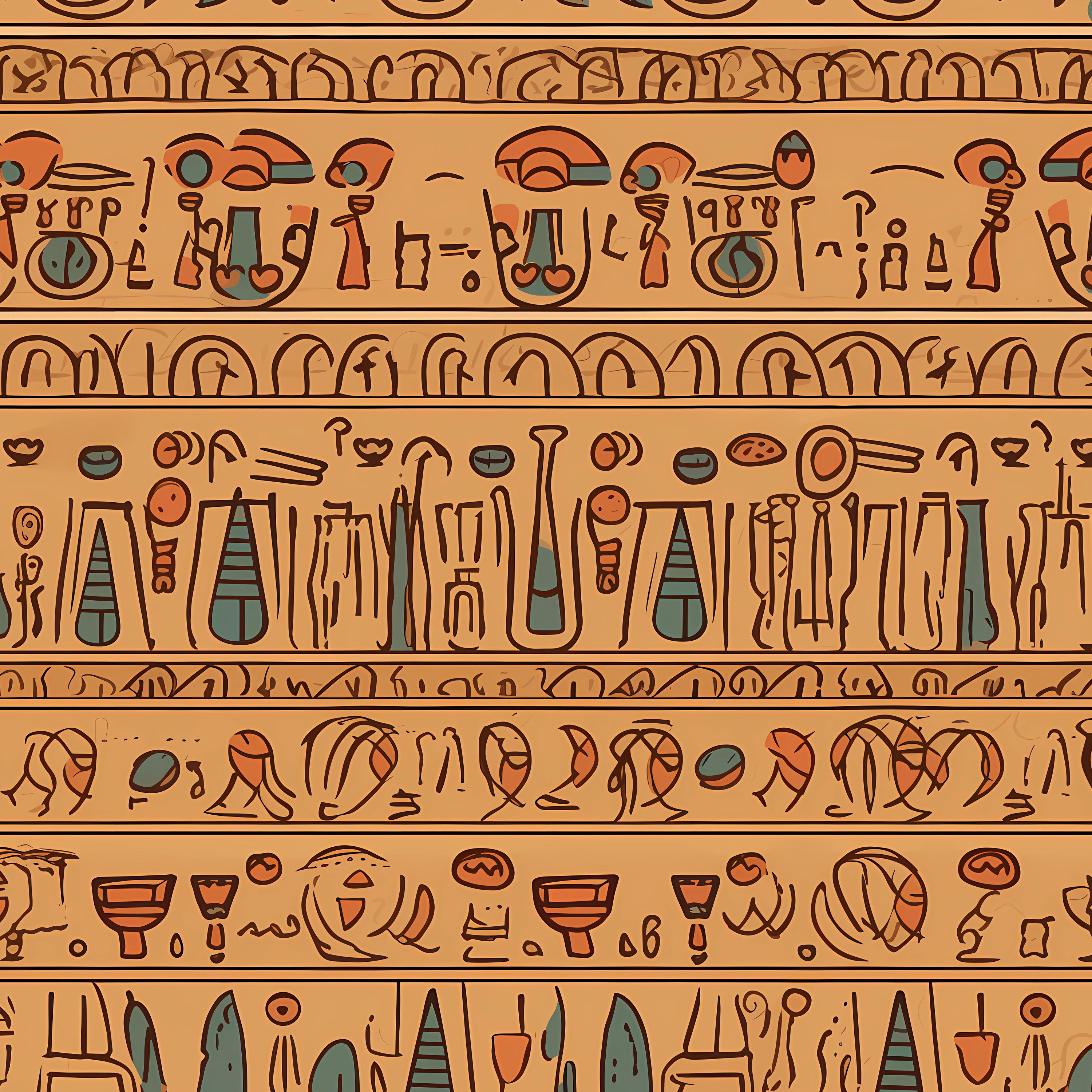 Seamless Simple Hieroglyphs || Seamless Pattern 4-pack || High-res and ...
