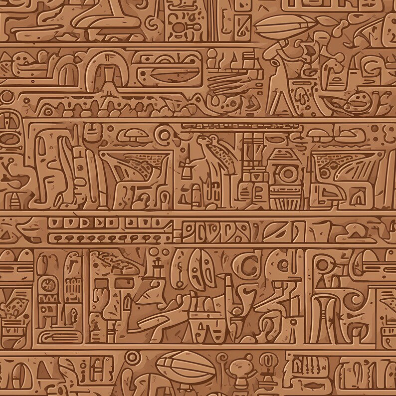 Seamless Simple Hieroglyphs || Seamless Pattern 4-pack || High-res and ...