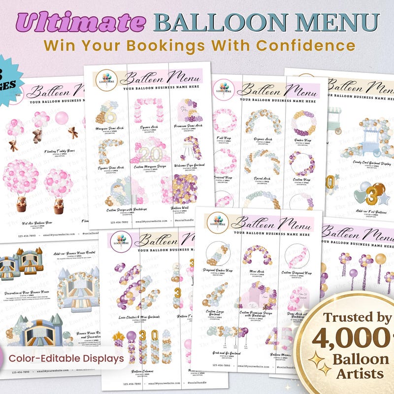 Balloon Menu - Etsy UK