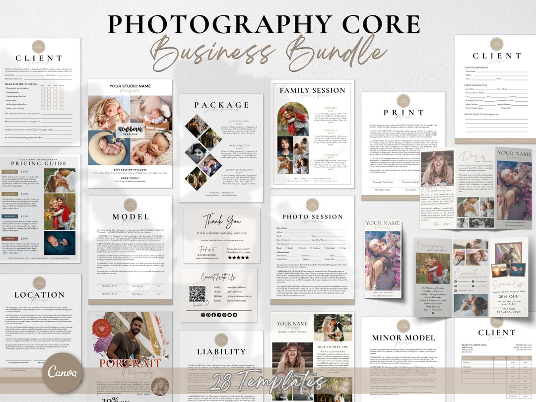 Photography Contract Business Bundle, Photography Forms, Photographer ...