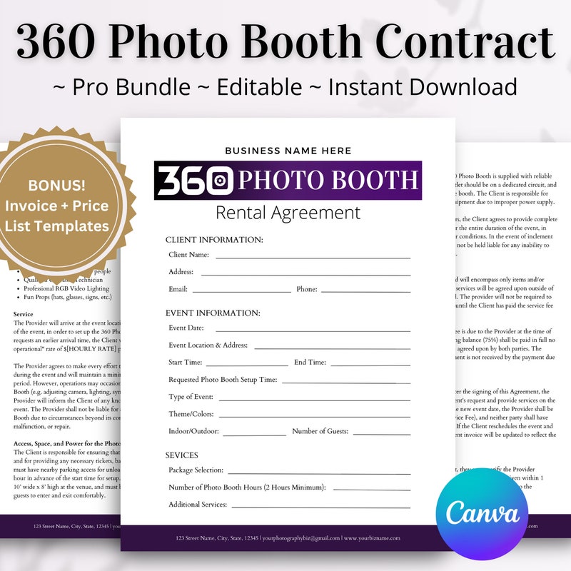 Photo Booth Invoice - Etsy