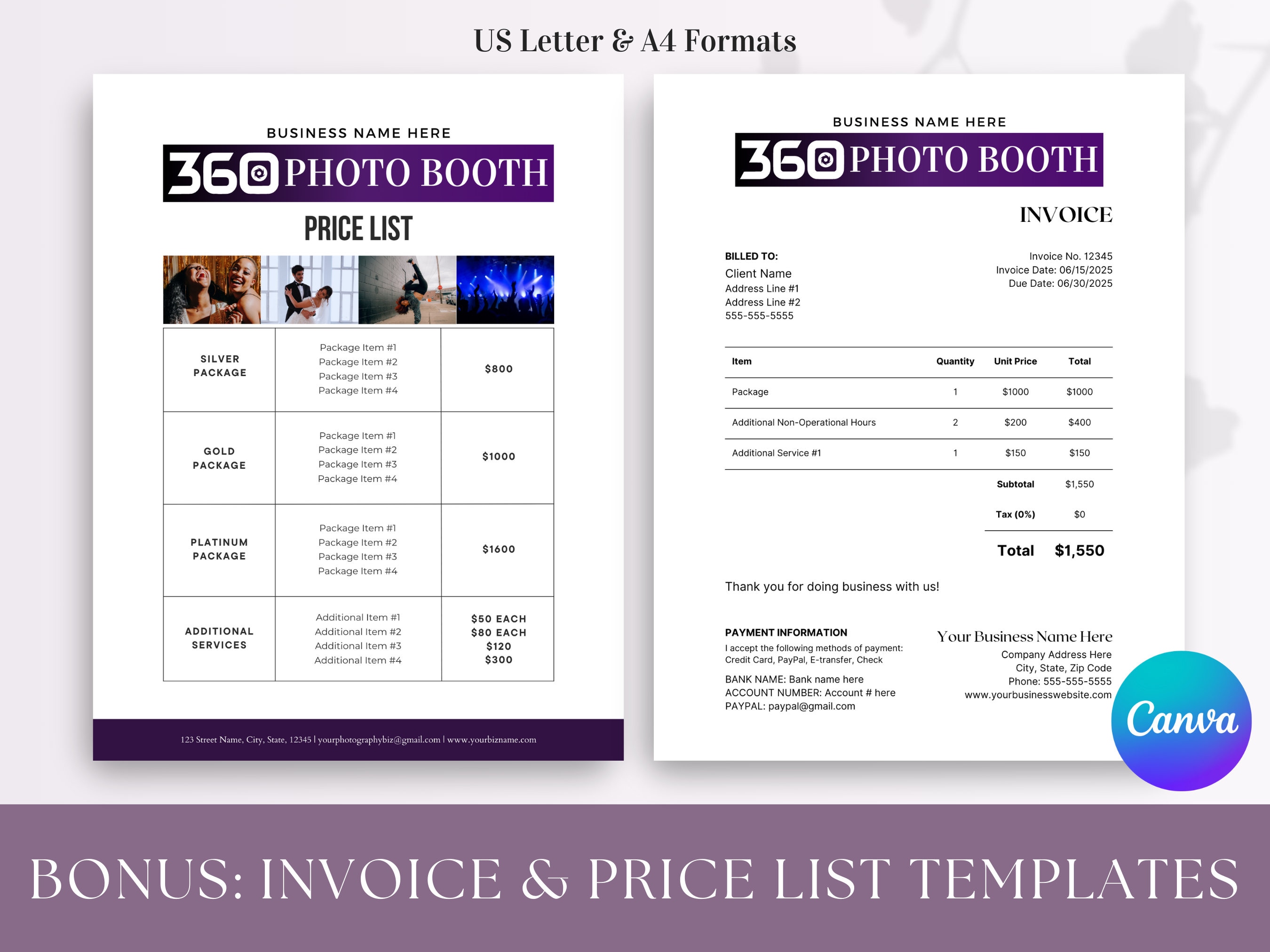 360 PHOTO BOOTH CONTRACT Template Bundle, Photo Booth Contract, Video ...