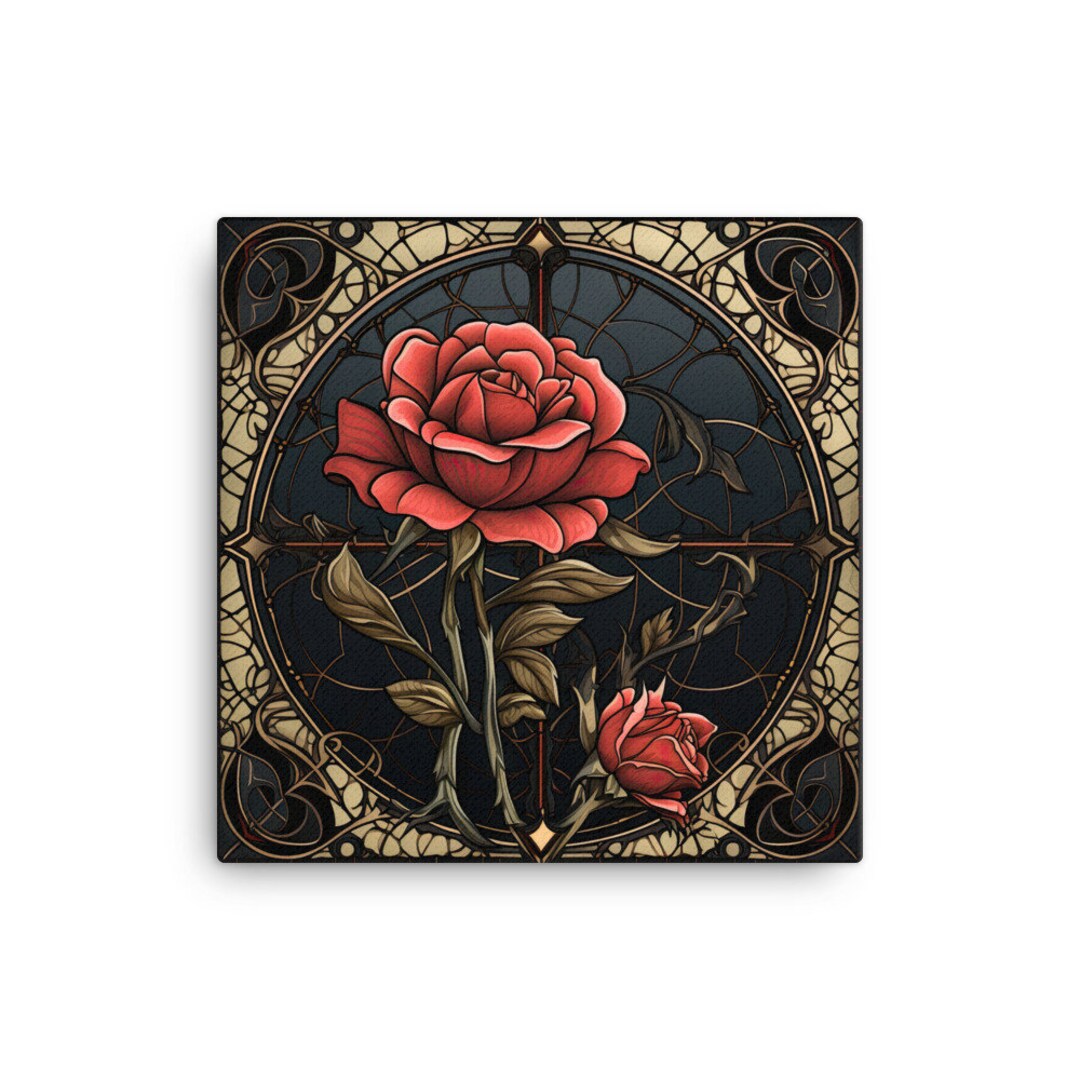Gothic Rose Design #2 - Rose on Canvas - Etsy