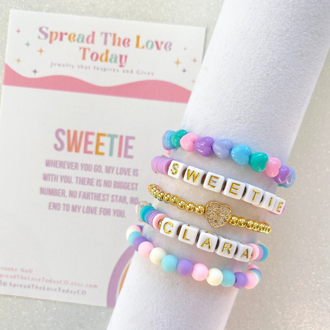 SWEETIE Valentines Day Bracelet for Kids Personalized Valentines Day ...