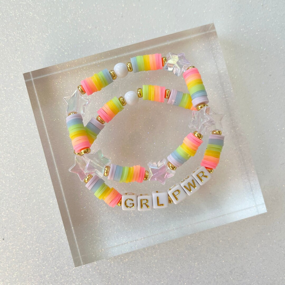 Personalized Girl Power Bracelet for Kids Custom Name Bracelet Set for ...
