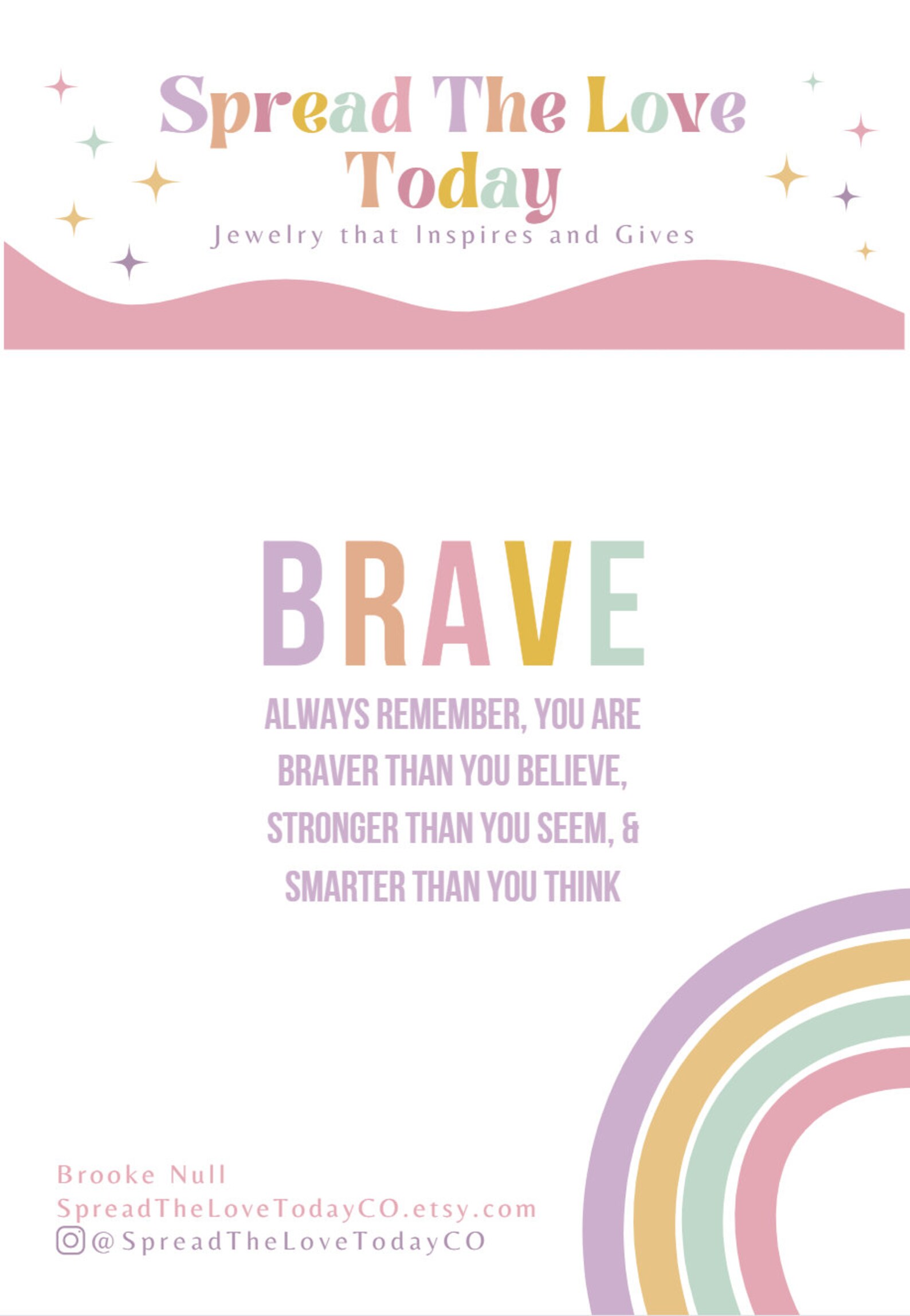 Personalized Brave Bracelet for Kids Rainbow Customized Bracelet Set ...