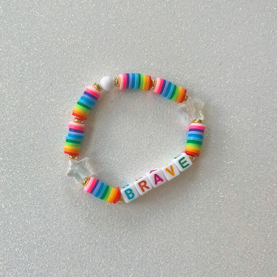 Personalized Brave Bracelet for Kids Rainbow Customized Bracelet Set ...