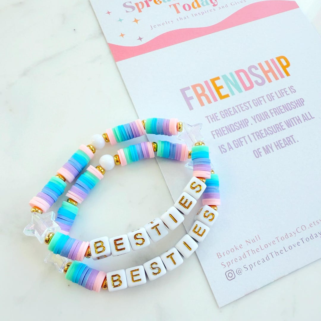 Kids Besties Bracelet Set Customized Best Friends Bracelet BFF ...