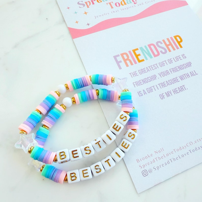 Kids Besties Bracelet Set Customized Best Friends Bracelet BFF ...