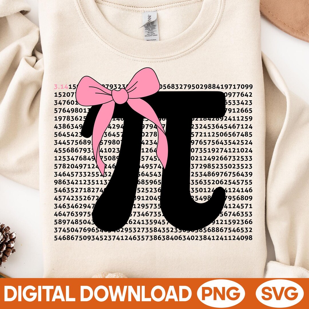 Pi Day Coquette PNG, 3.14 Day Svg, Teacher Math PNG, Pink Bow Pi Day ...
