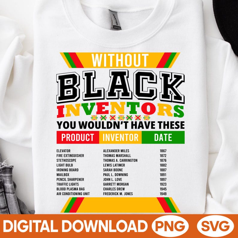 Black Inventors Black History PNG, SVG, Sweatshirt and T-shirt, African American, Black History ...